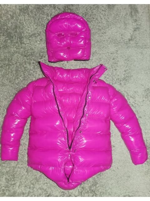 New unisex shiny nylon wet look down bodysuit winter body diaper BD2001