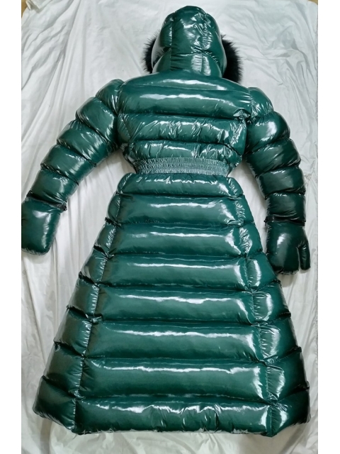New shiny nylon wet look winter coat down dress DC2065 customized