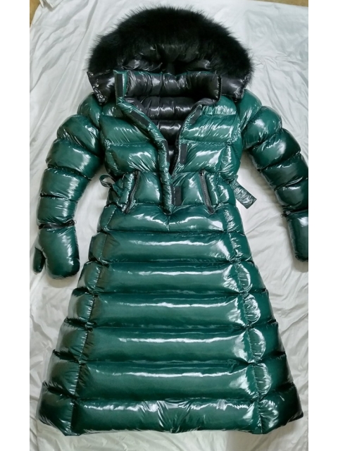 New shiny nylon wet look winter coat down dress DC2065 customized