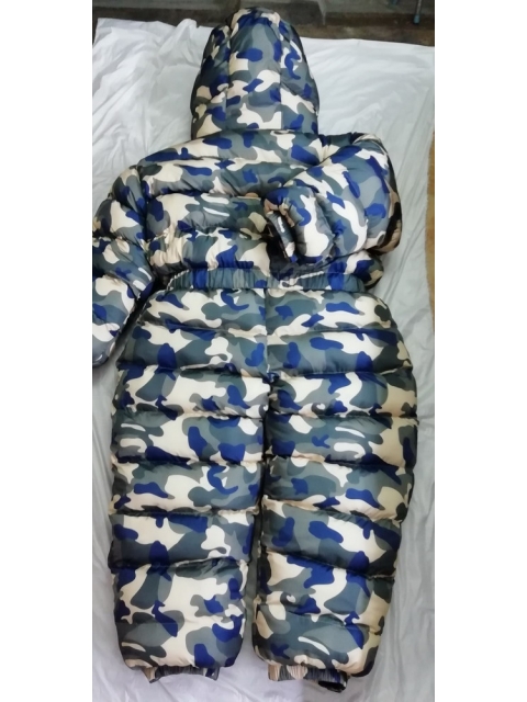 New shiny nylon giant down suit huge winter overalls oversized customized