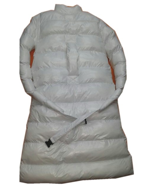 New shiny nylon wetlook winter straitjacket bondage restraint coat M - 3XL