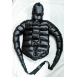 New shiny nylon wet look down spreading romper winter restraint body ...