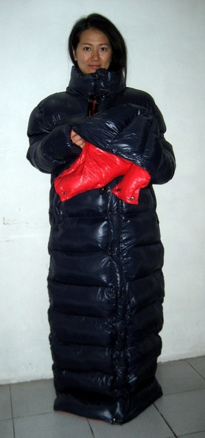 New unisex shiny nylon winter parka down parka wet look winter coat ...