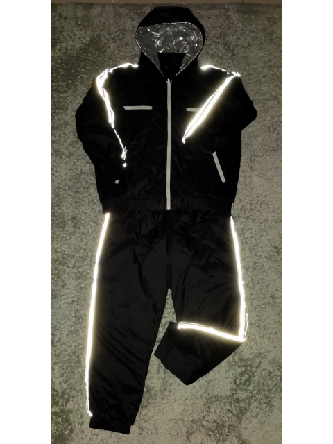New shiny nylon wet look winter tracksuit jogging suit jacket and pants ...