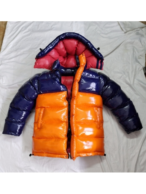 New unisex wet look shiny nylon winter jacket down jacket overfilled WJ2250