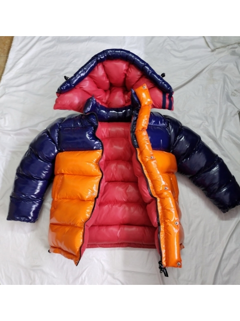 New unisex wet look shiny nylon winter jacket down jacket overfilled WJ2250