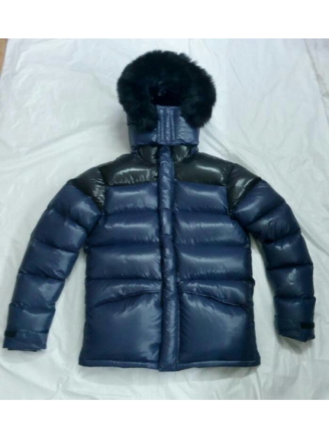 New shiny nylon wet look overfilled winter jacket down jacket with fur ...