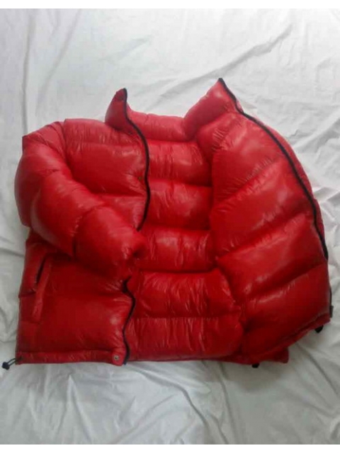 New unisex wet look shiny nylon winter jacket down jacket overfilled